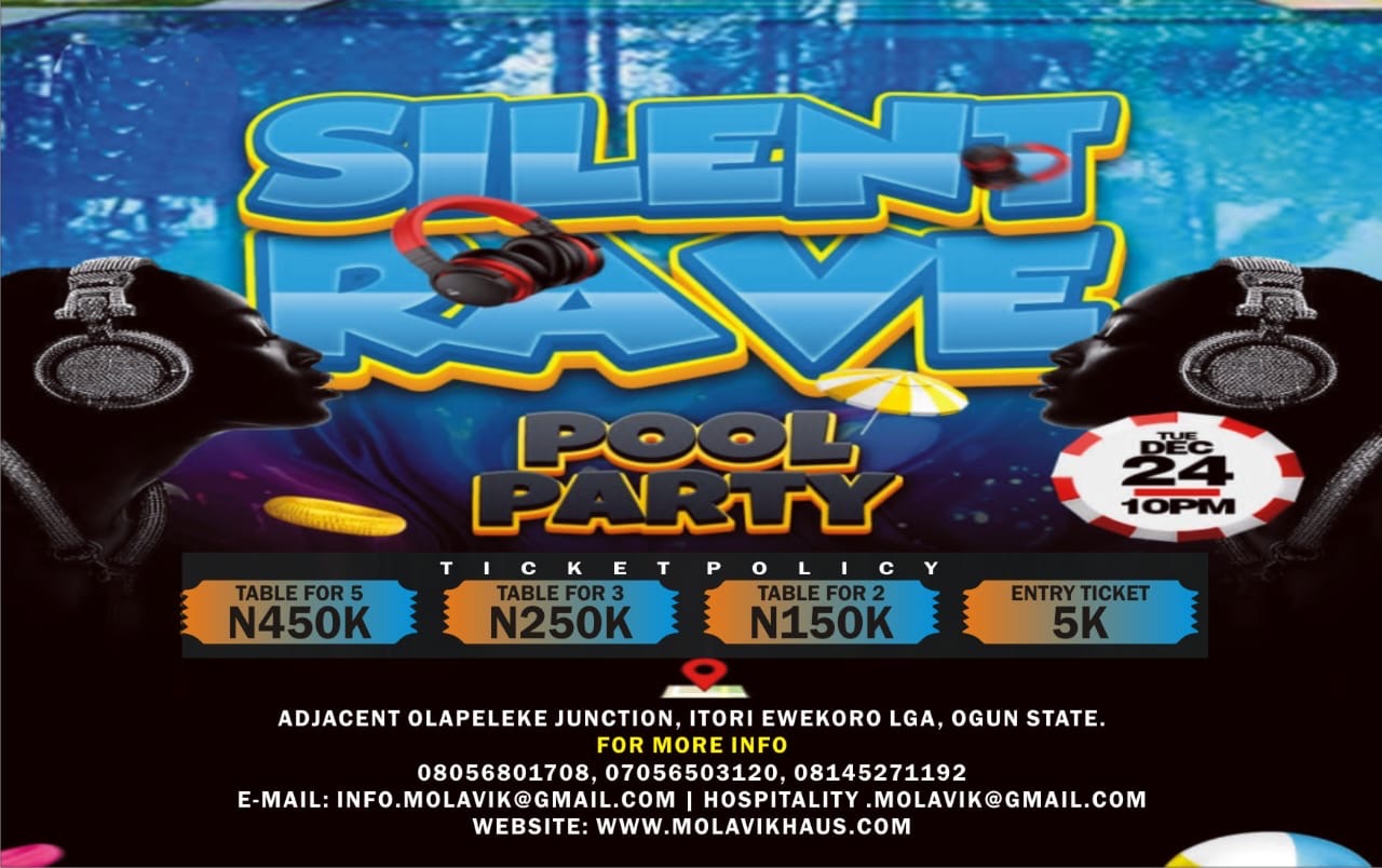 Get tickets to Silent rave pool party on Tickethub.ng - Tickethub.ng