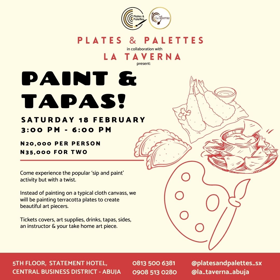 Get tickets to Paint & Tapas on Tickethub.ng - Tickethub.ng